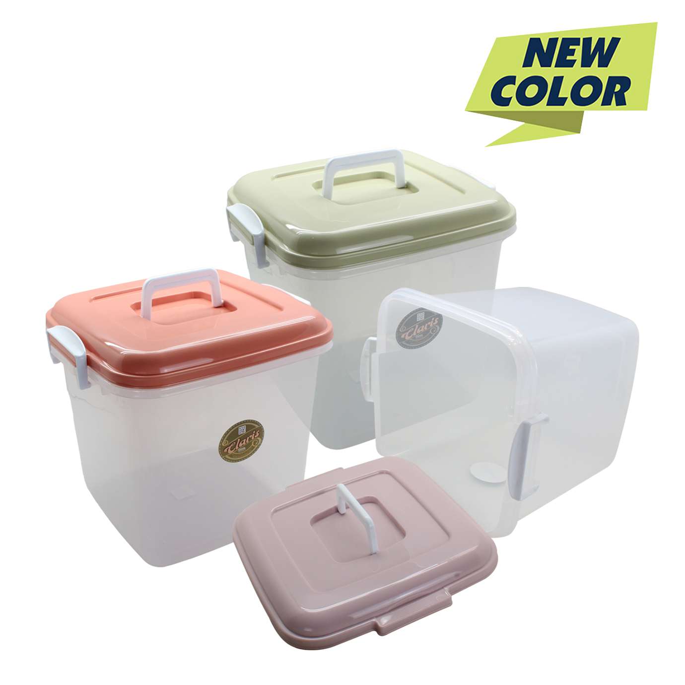 CONTAINER BOX PLASTIK CLARIS Q-BIC BOX DENGAN HANDLE 1058 RE